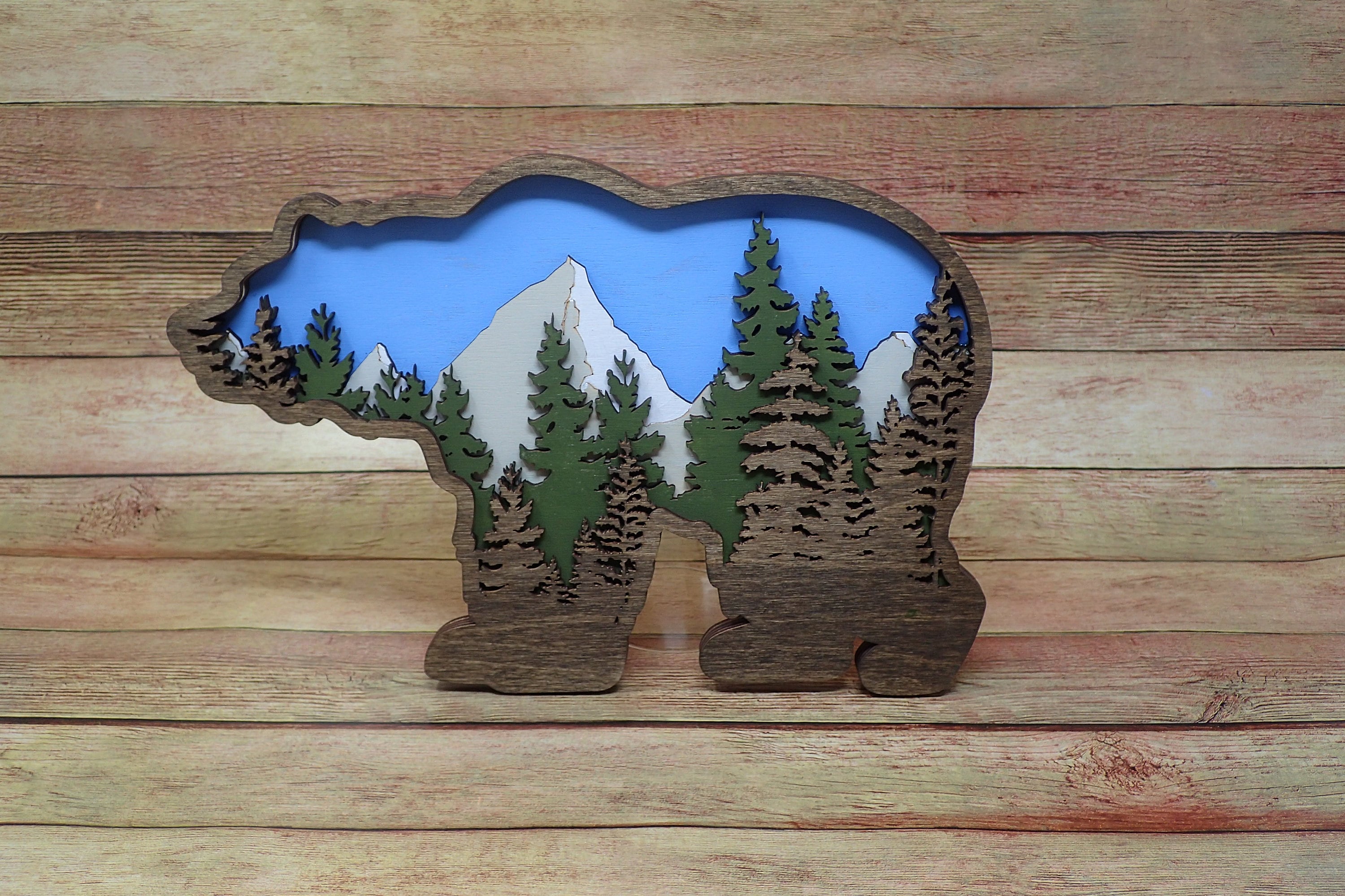 Layered Wood Bear Wall/shelf Art - Etsy