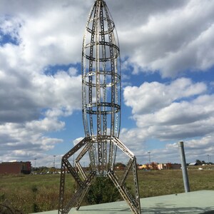 Large Antique Erector Space Rocket Ship Sculpture Model Built - 3 Ft ...