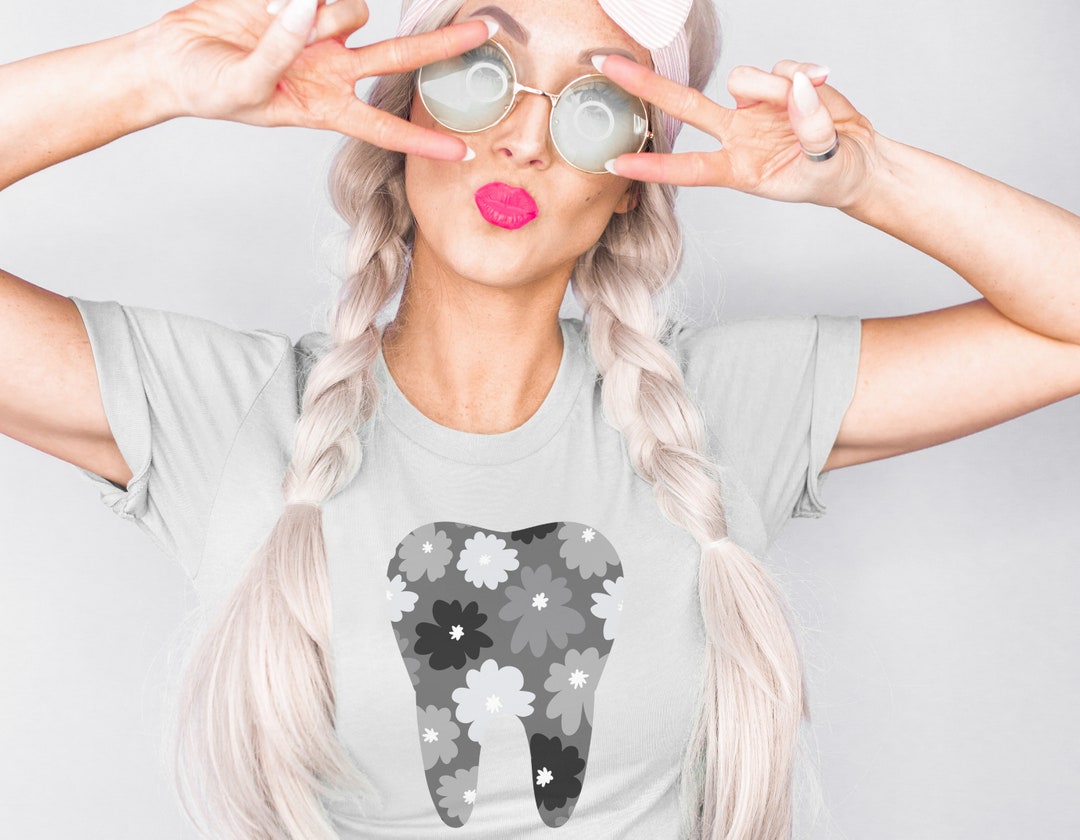 Funny Floral Tooth T-shirt: Retro Dentist Gift - Etsy
