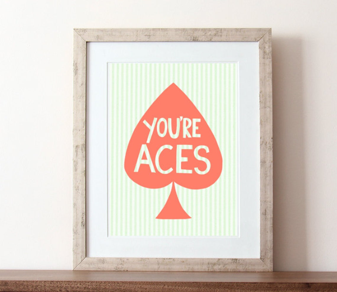 You're Aces, Hand Lettering, Ace of Spades, Hand Lettered Quote, Quirky ...