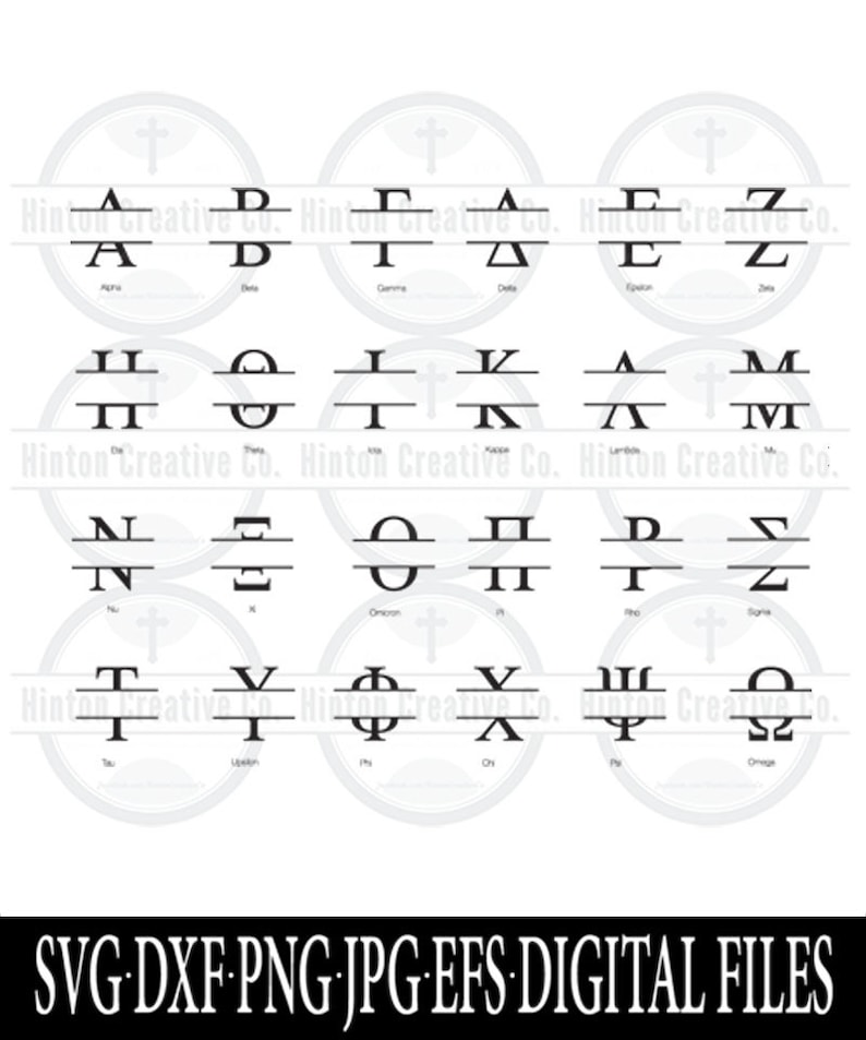 Split Greek Alphabet Cut File Print File SVG Circuit Silhouette Brother ...