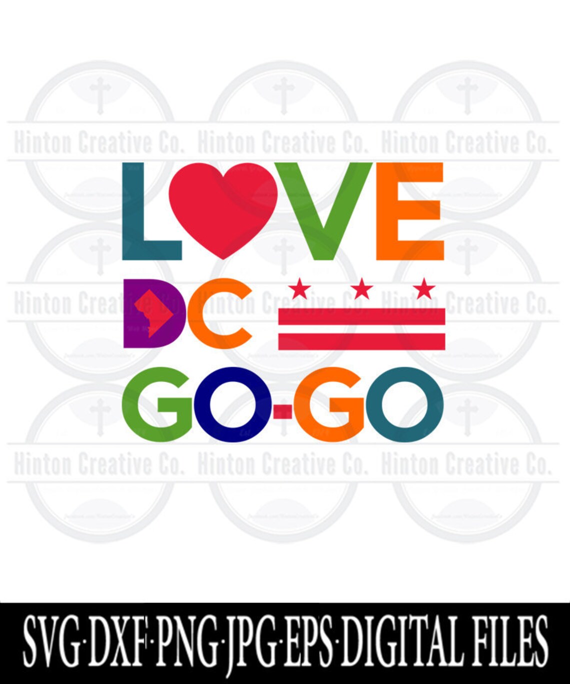 Love DC Go-go Multi-color Cut File Print File SVG Circuit - Etsy