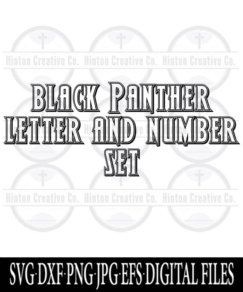 Black Panther Letter and Number Character Set Cut File Print | Etsy