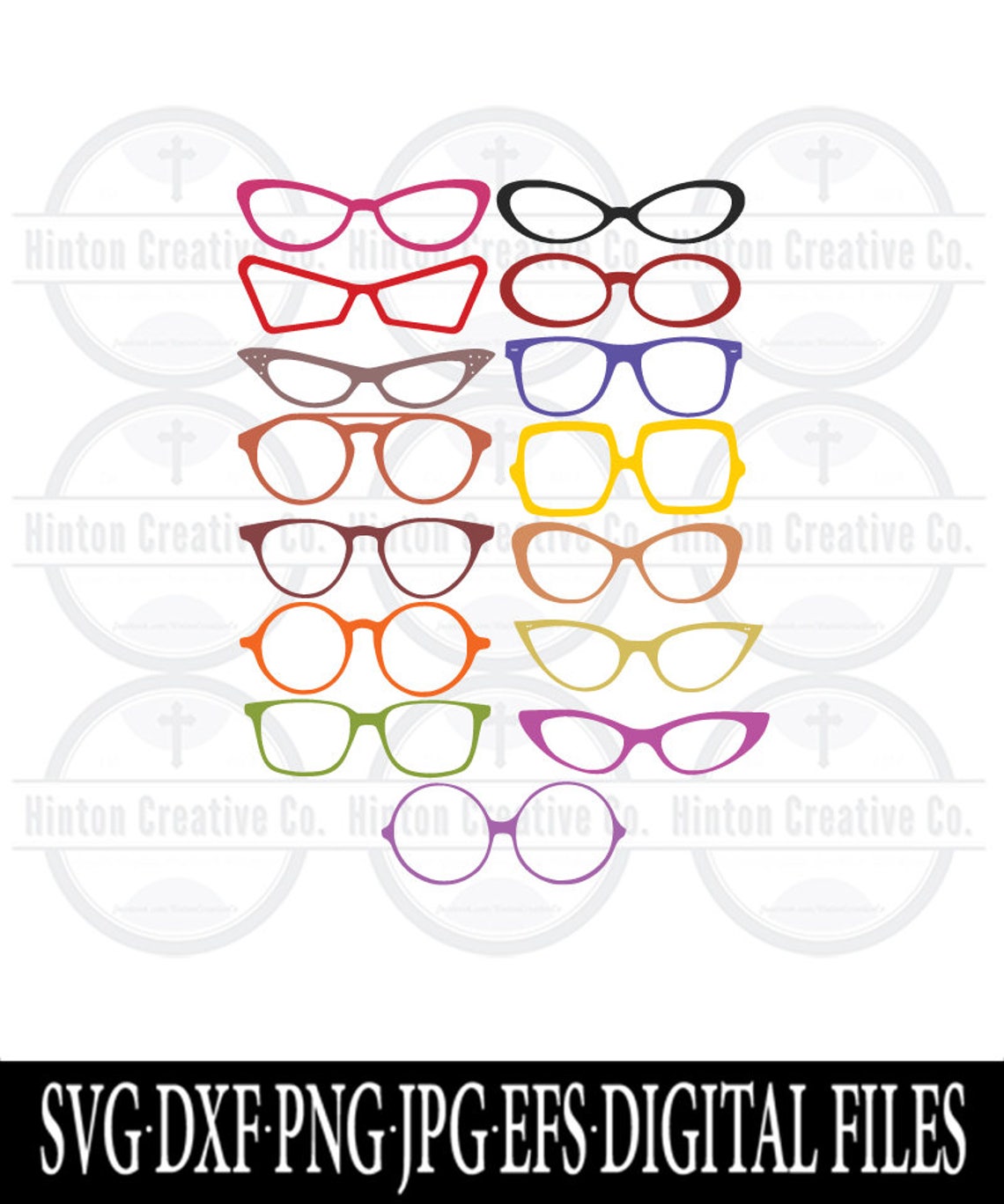 Mega Eye Glasses Pack 15 Frames Digital Cut File Print File | Etsy