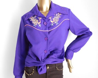 Purple Western Shirt - Etsy
