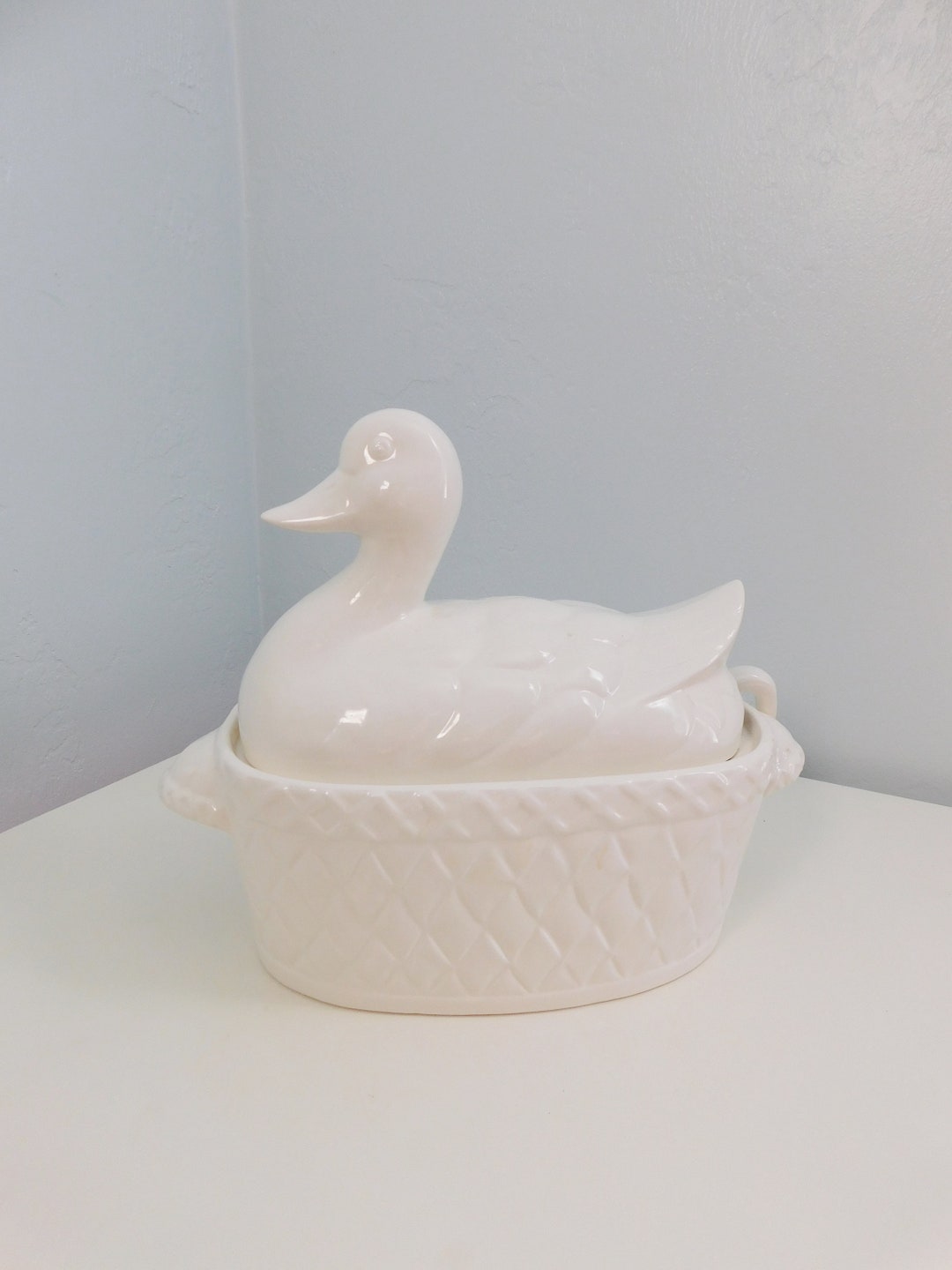 Vintage White Duck Tureen \ Ceramic Soup Dish \ Tureen With Ladle - Etsy