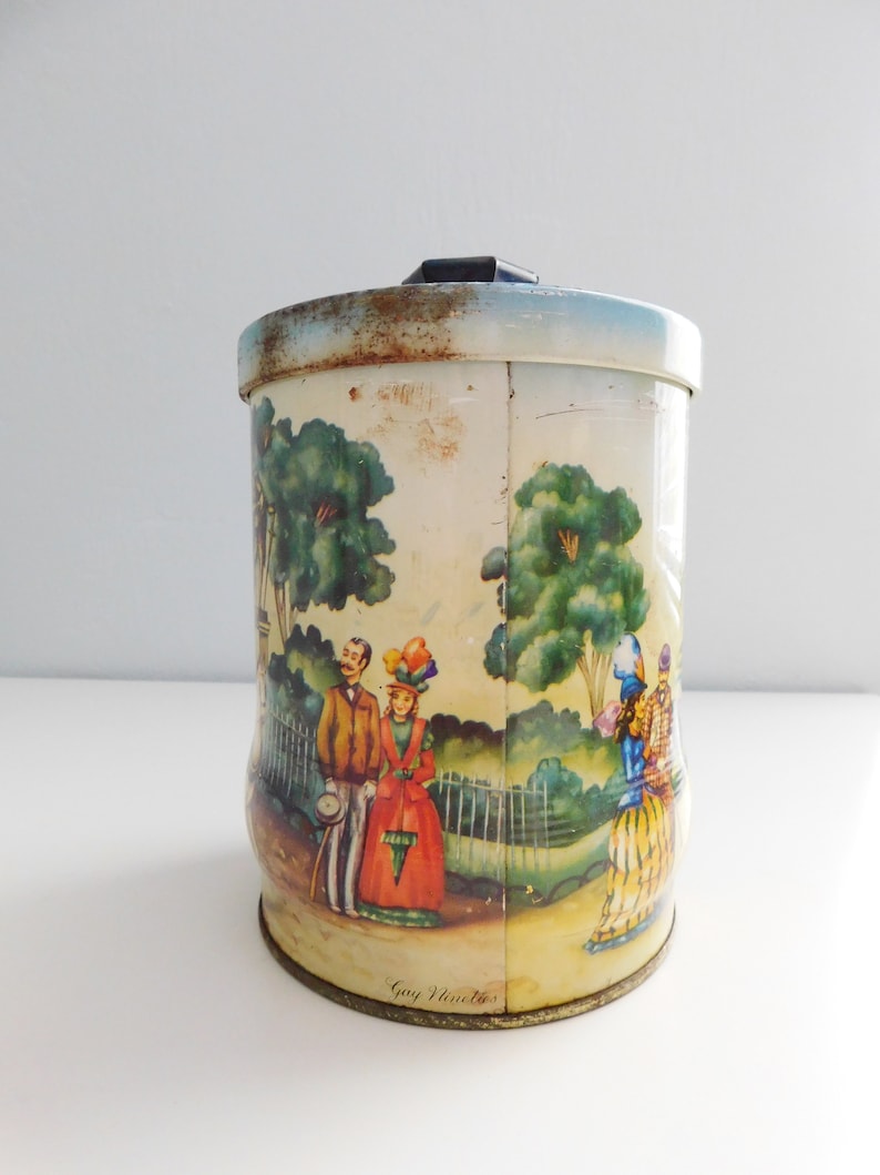 Vintage Toffee Tin Gay 90s Theme Antique Storage Container - Etsy