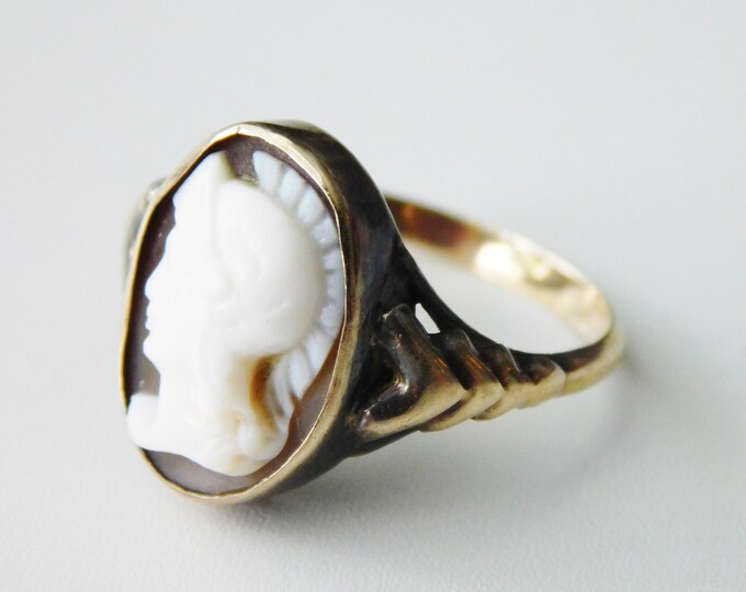 Vintage Roman Soldier Cameo Ring Ancient Antiquity Style - Etsy
