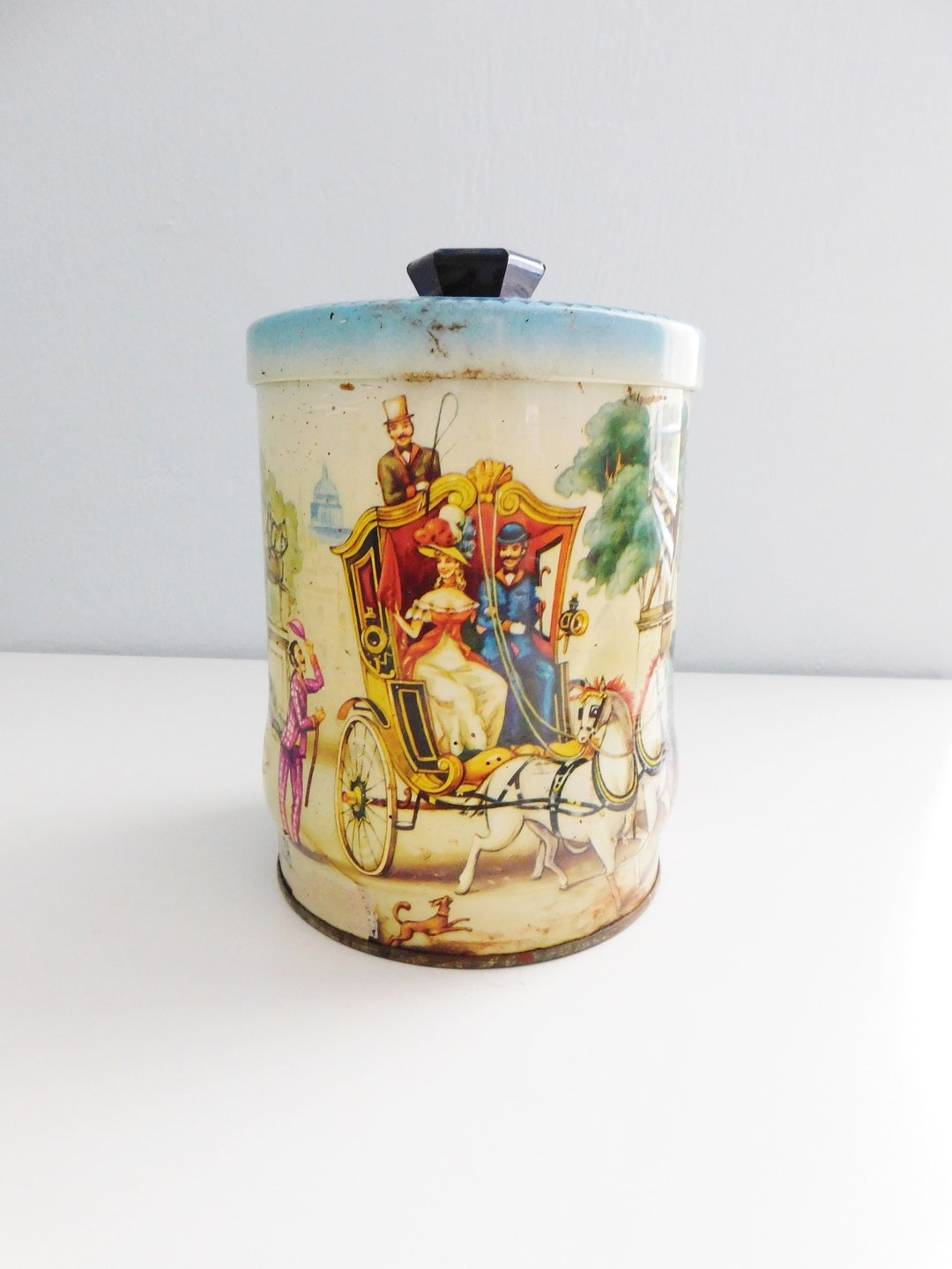 Vintage Toffee Tin \ Gay 90s Theme \ Antique Storage Container - Etsy