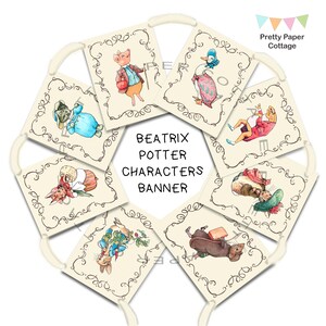 BANNER KIT, Beatrix Potter Characters, Peter Rabbit Story Book Quotes ...