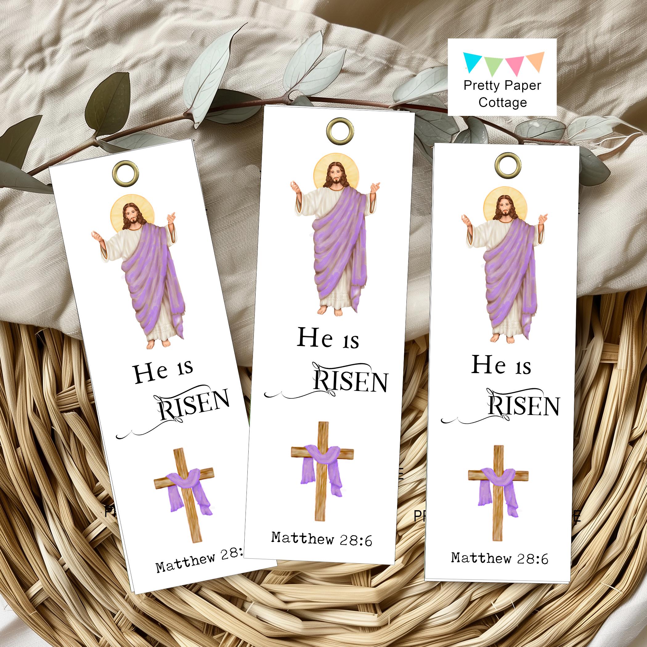 Jesus Easter Bookmarks: He is Risen, Set of 5 (2x6") - Etsy
