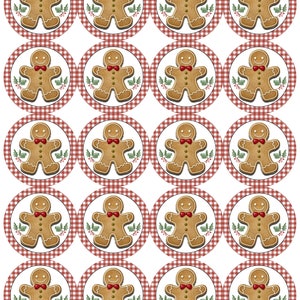 Gingerbread Man Christmas Stickers, Christmas, Party Favors, Food Gift ...
