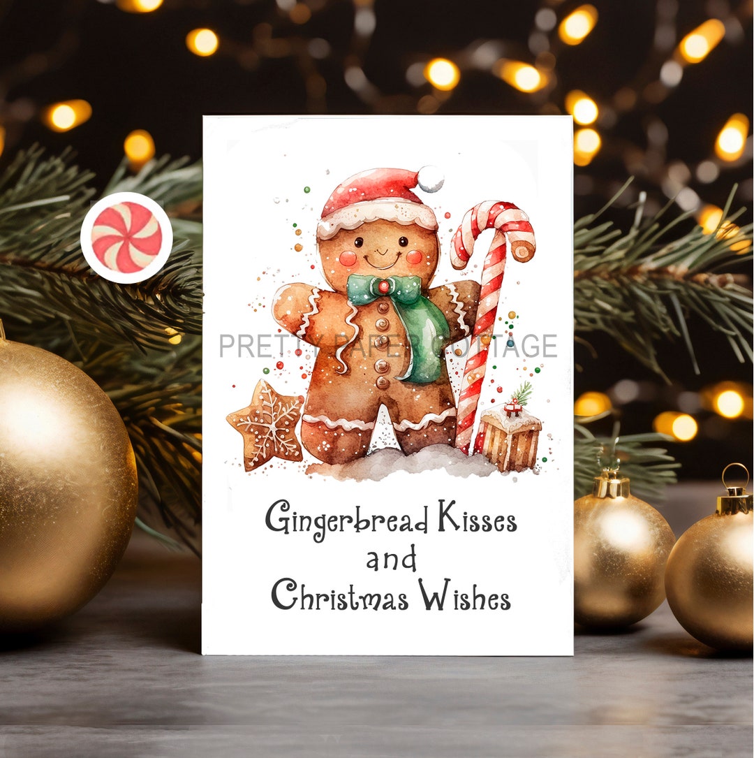 Gingerbread Santa, Christmas Cards, Blank Inside, Envelopes, Envelope ...