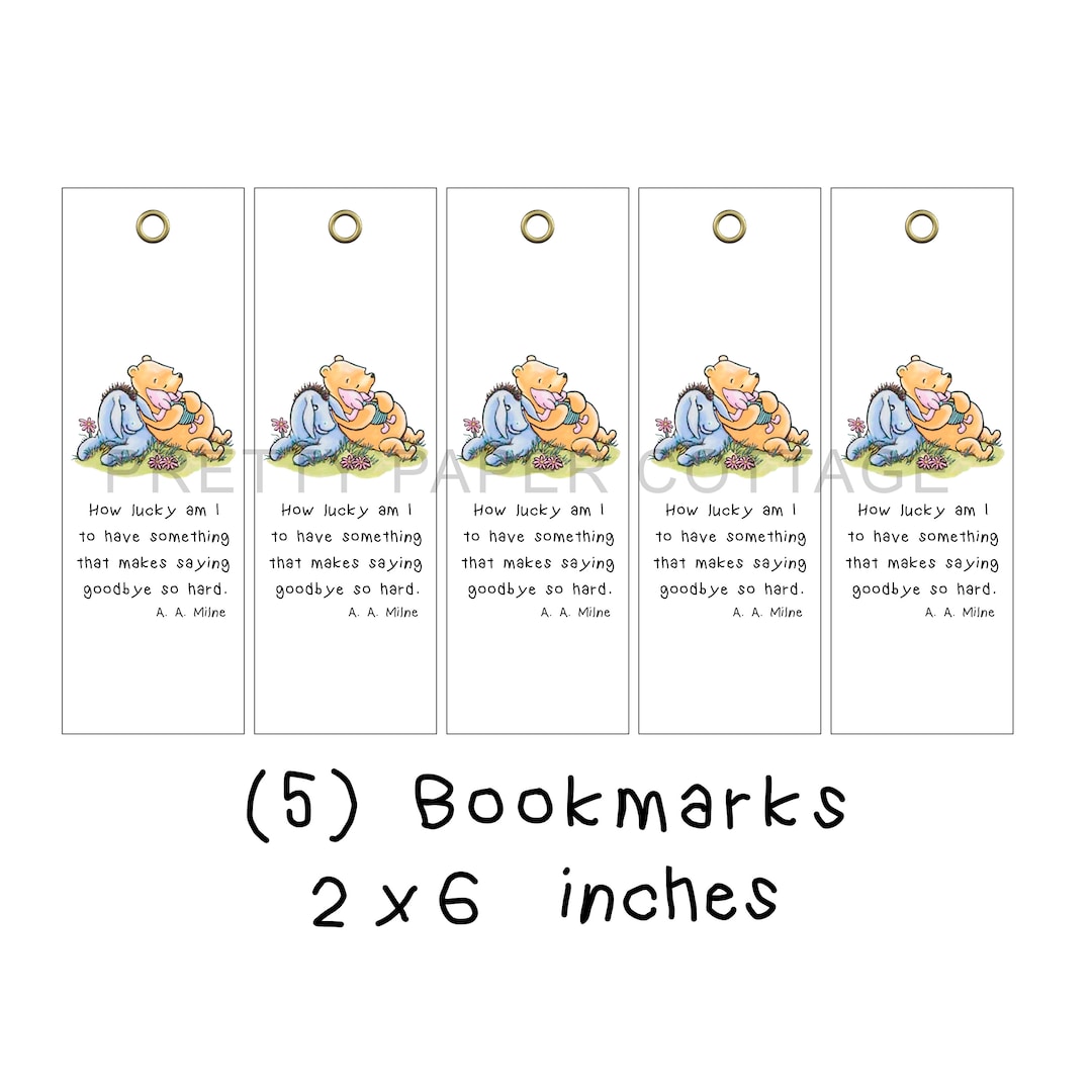 Winnie the Pooh, Eeyore & Piglet Bookmarks: Sweet Quote (digital ...
