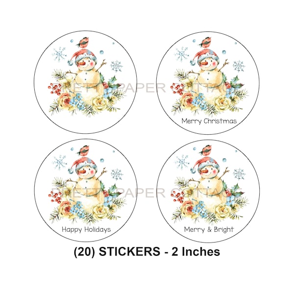 Snowman Labels - Etsy