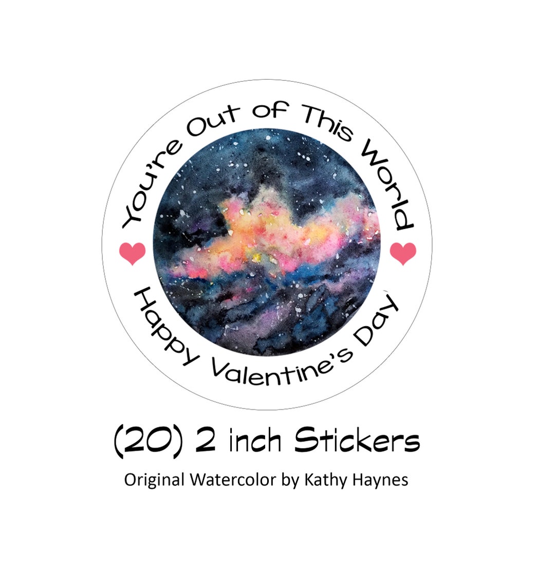 Galaxy Valentine Stickers, You're Out of This World, Friend Valentine ...