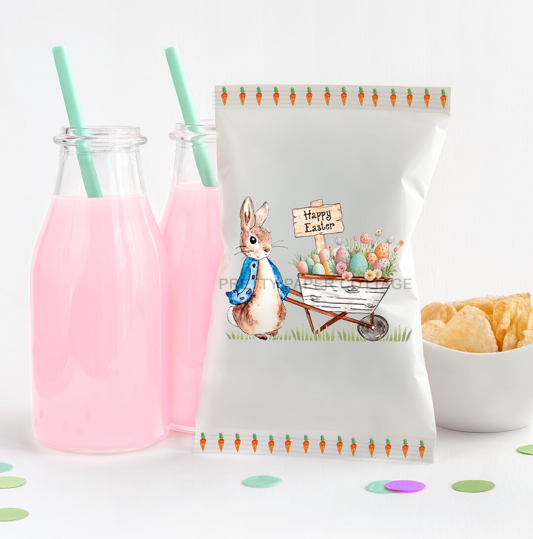 Peter Rabbit Chip Bag, Easter Party Favor Bag, Holds 1 Ounce Size Chips ...