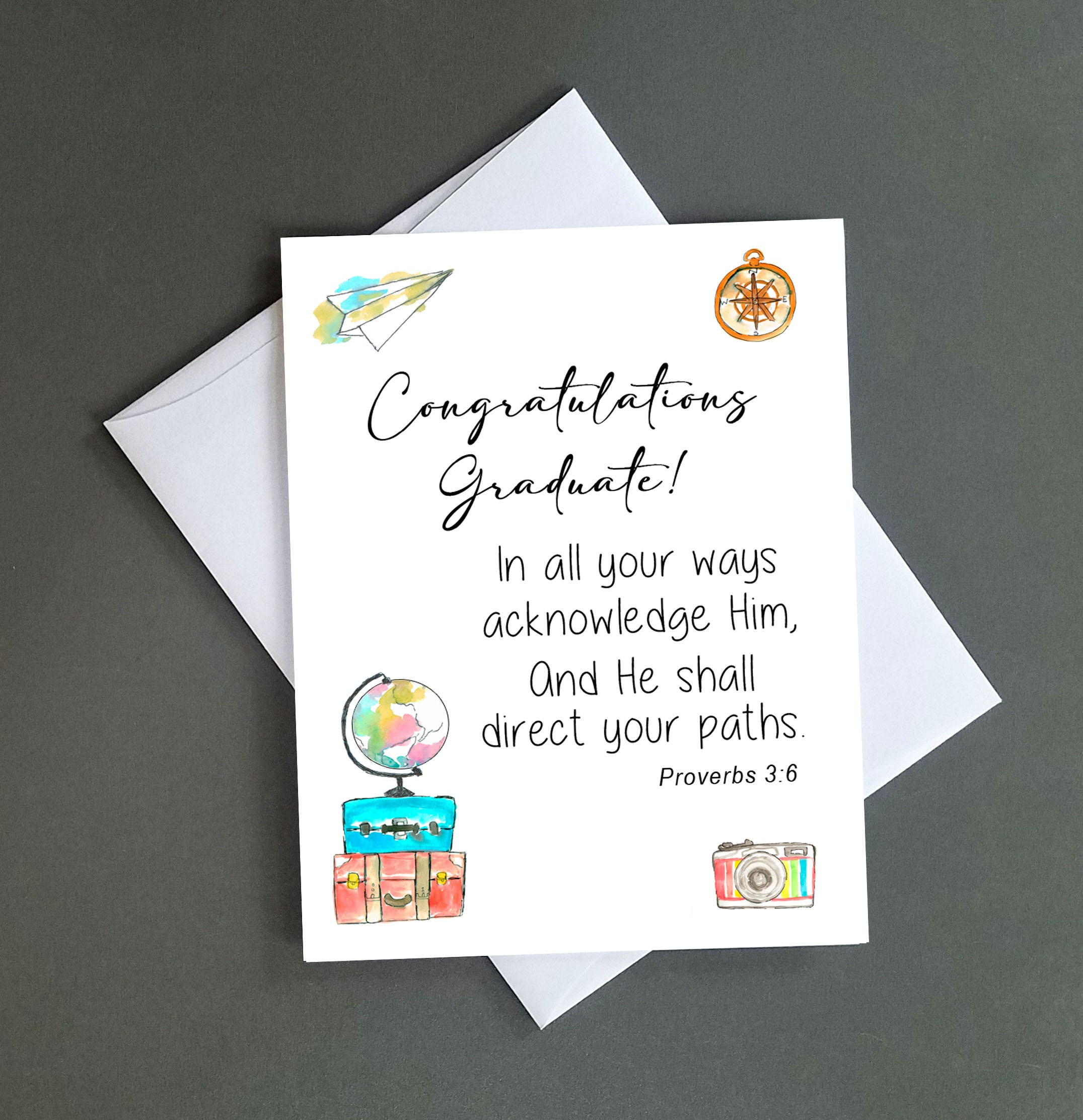 Graduation Cards, Proverbs 3:6, Christian Graduate, Bible Scripture ...