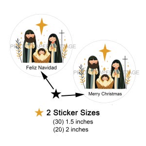 Feliz Navidad Nativity Stickers: Christmas Party Favors, Gift Labels - Etsy