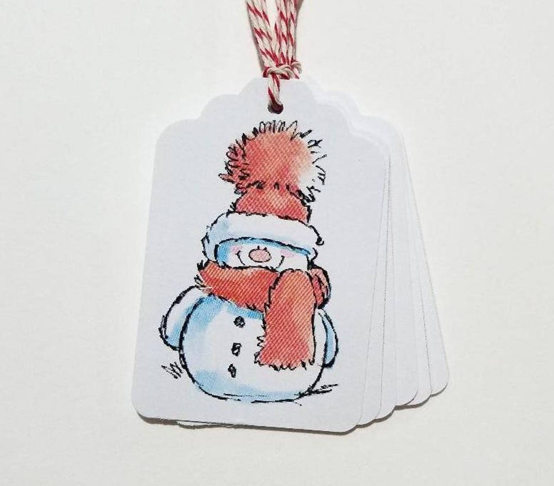Snowman With Hat & Scarf Christmas Gift Tags Cute - Etsy