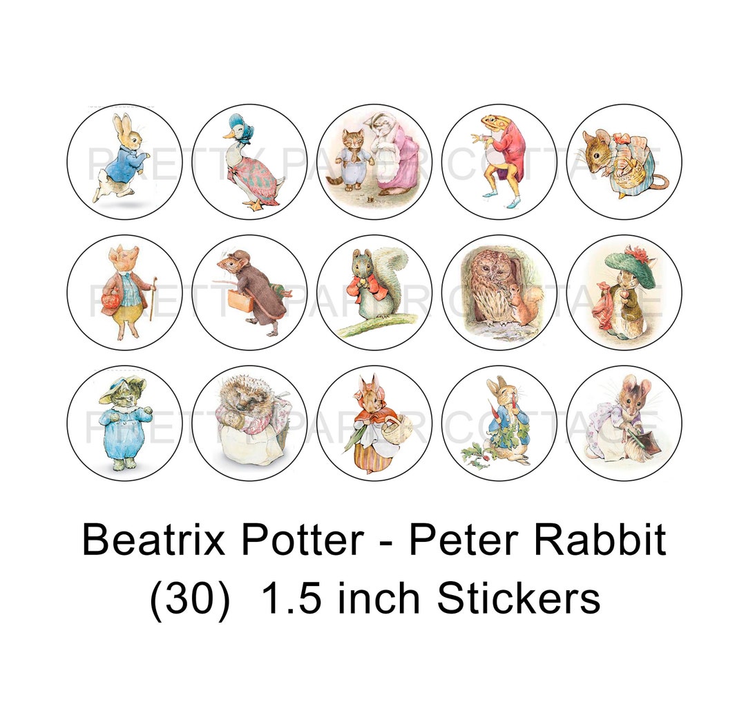 Beatrix Potter Peter Rabbit Storybook Characters Stickers - Etsy
