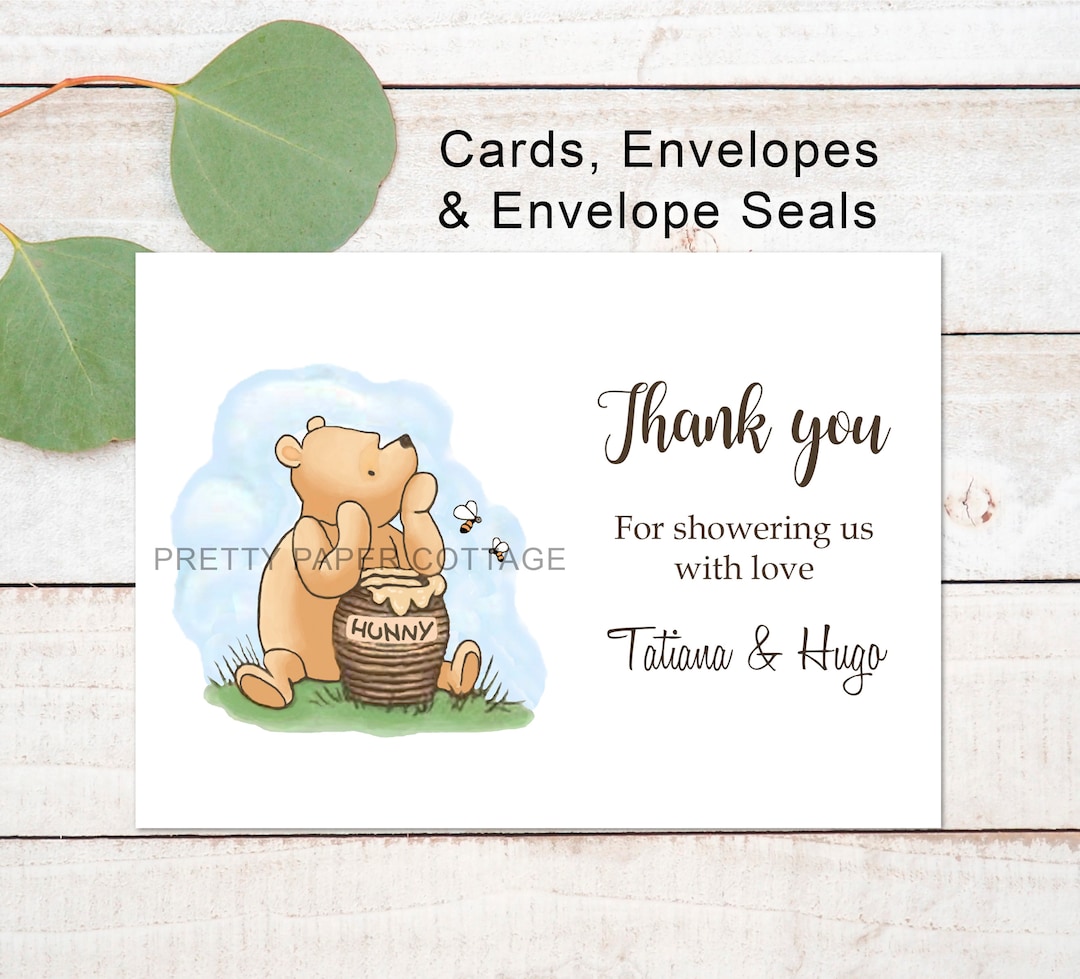 Winnie the Pooh, Thank You Cards, Thank You for Showering Us With Love ...