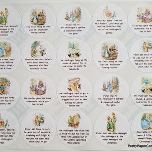 Peter Rabbit Storybook Stickers Baby Shower Birthday Party - Etsy