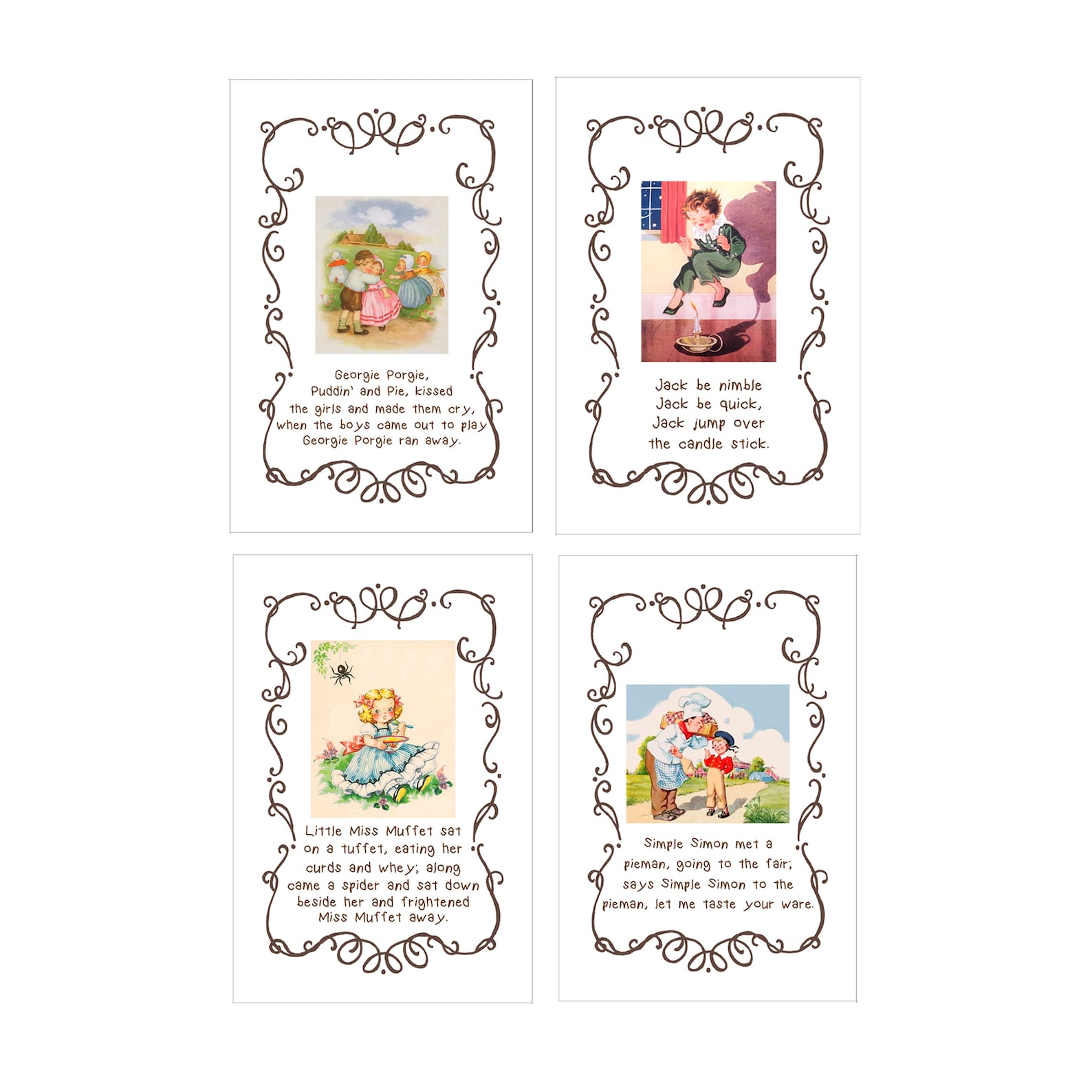 Nursery Rhyme Prints 12 Cards 4x6 or 5x7 Vintage Mother - Etsy