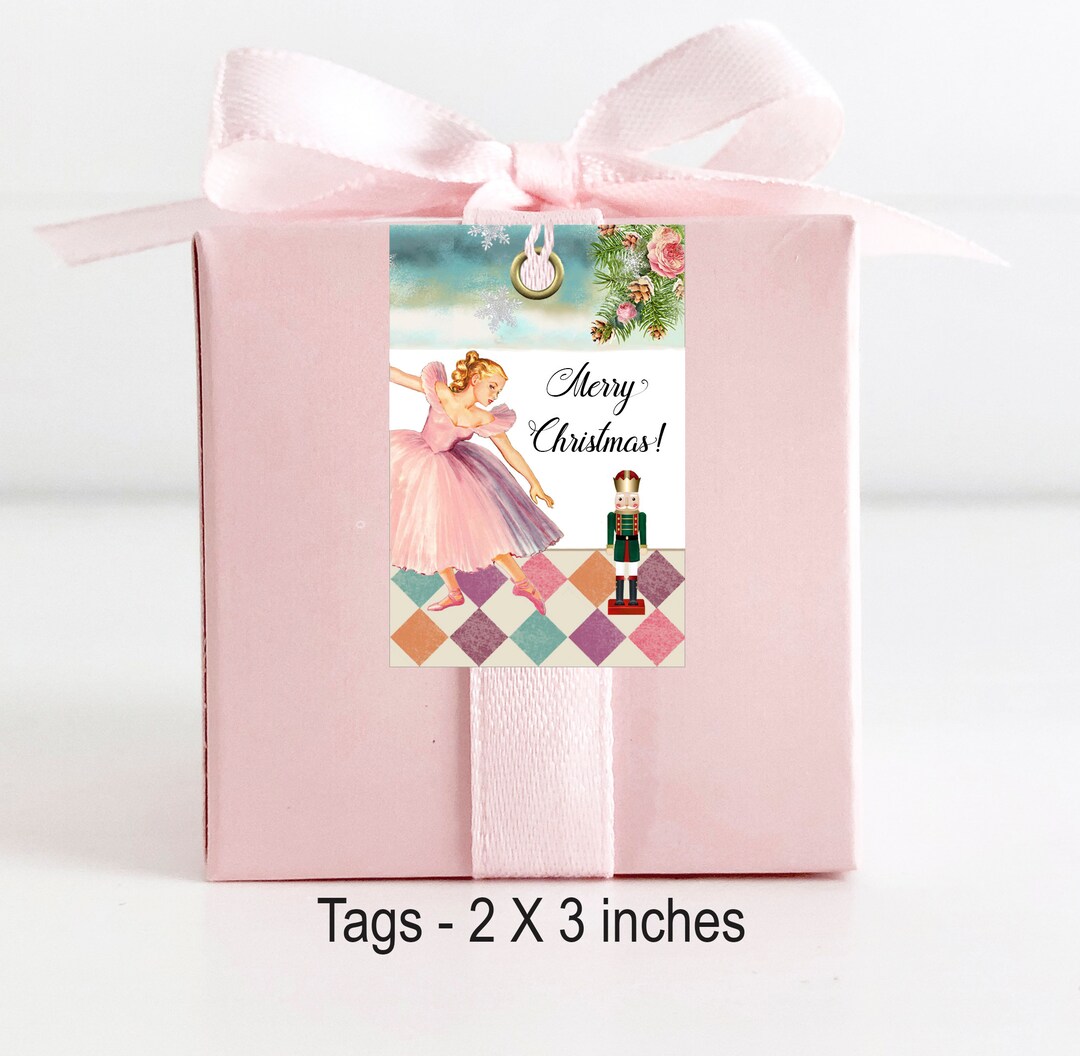 Nutcracker Ballet Gift Tags, Merry Christmas, Tags, Colorful, Ballerina ...