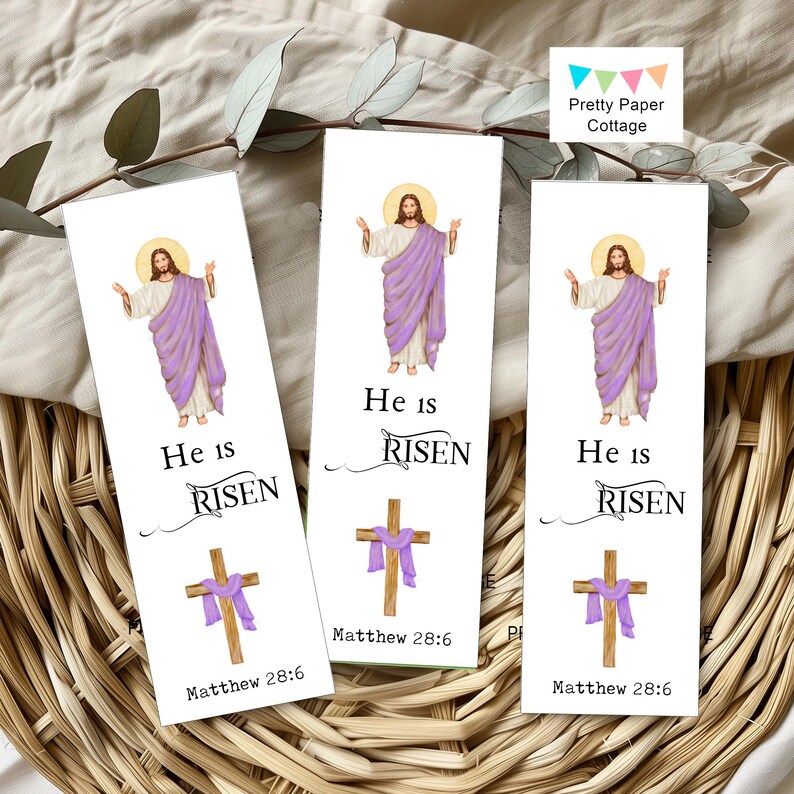 Jesus Easter Bookmarks: He is Risen, Set of 5 (2x6") - Etsy