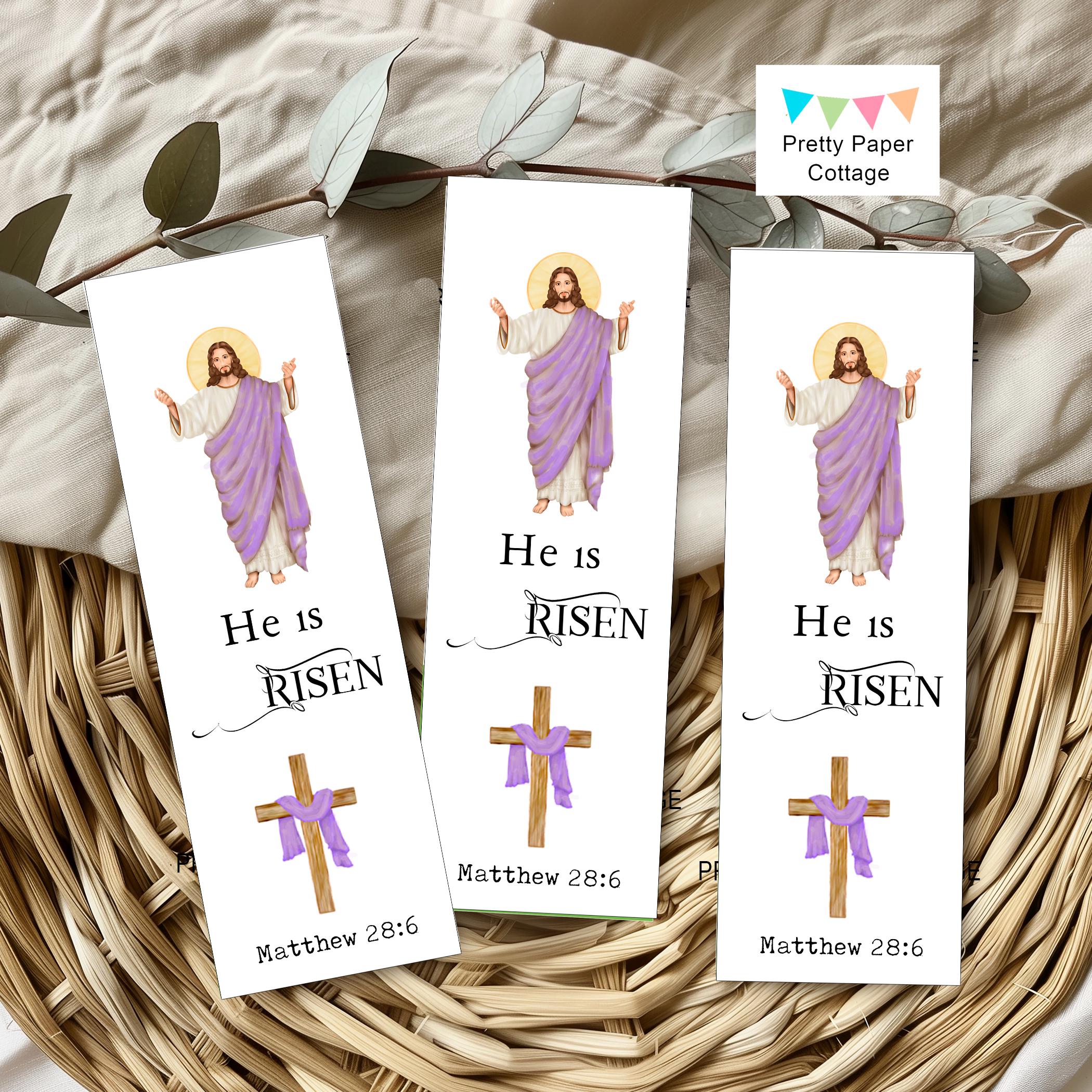 Jesus Easter Bookmarks: He is Risen, Set of 5 (2x6") - Etsy