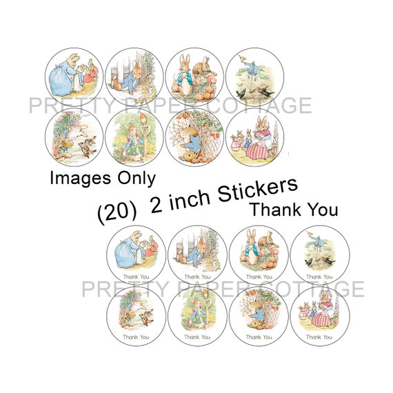 Peter Rabbit Stickers Thank You Stickers Baby Shower - Etsy