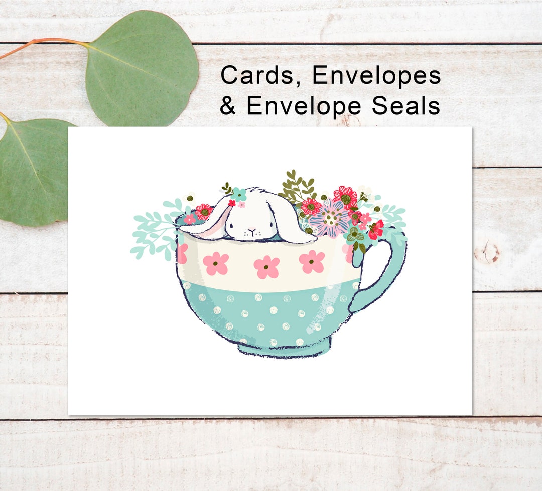 Cute Bunny & Teacup, Cards, Thank You, Image Only, Tea Time, Hello ...