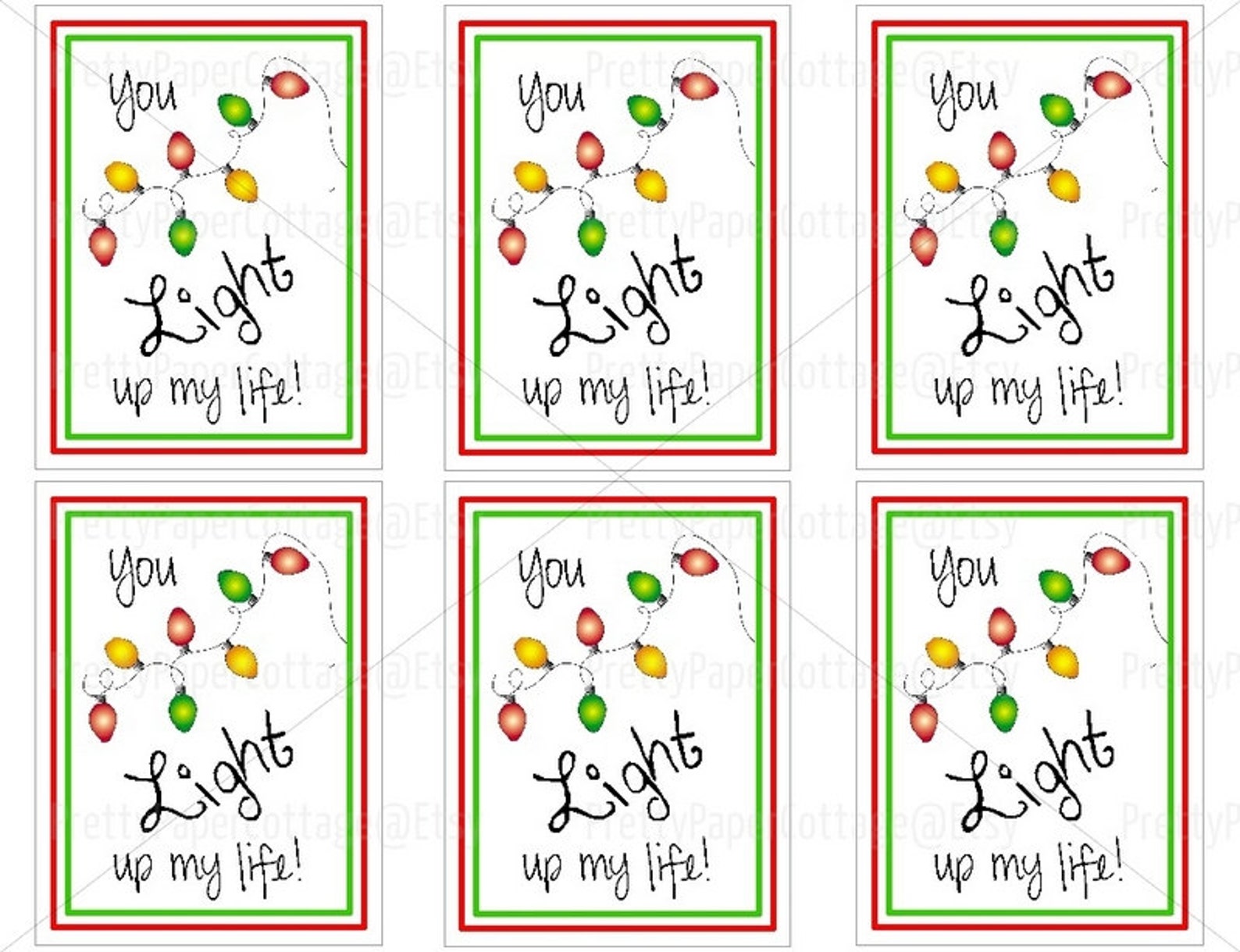 PRINTABLE You Light up My Life Christmas Lights Christmas | Etsy