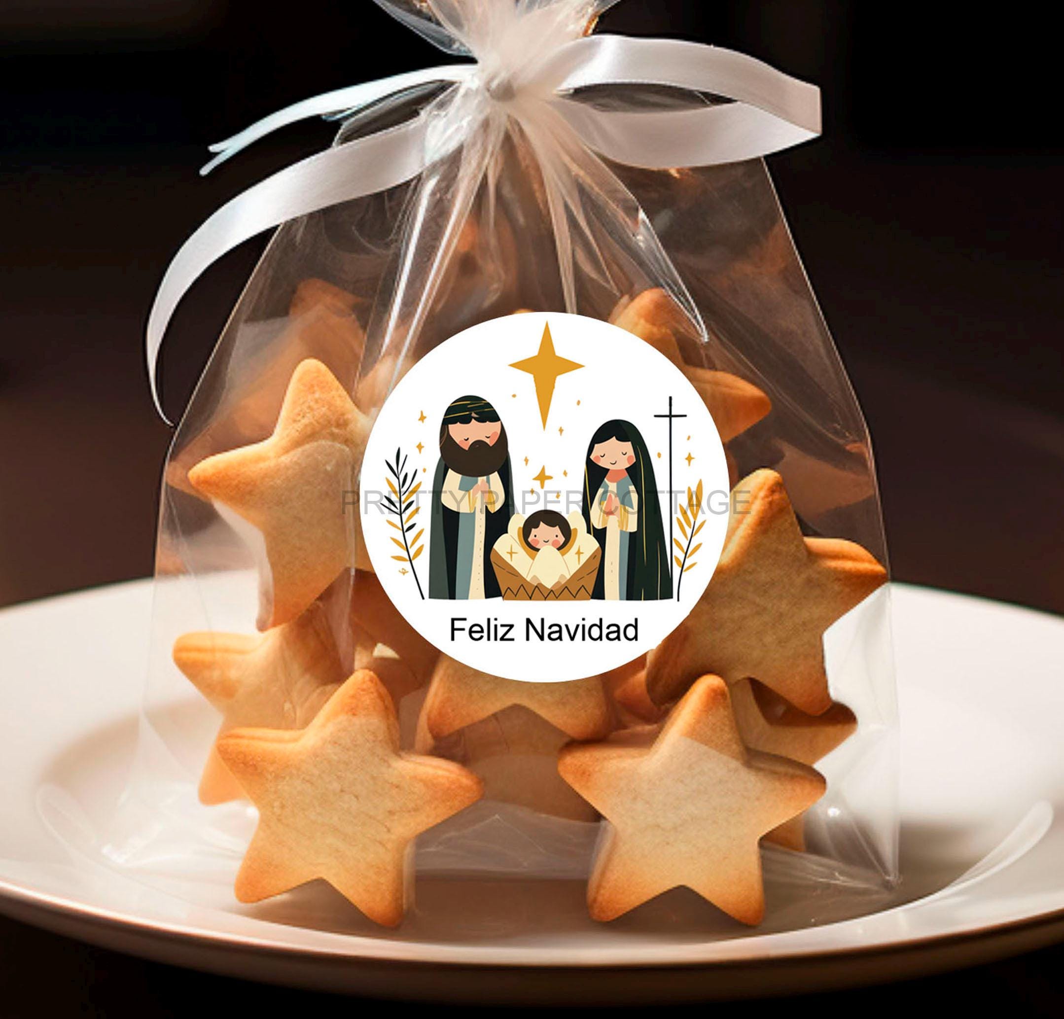 Feliz Navidad Nativity Stickers: Christmas Party Favors, Gift Labels - Etsy