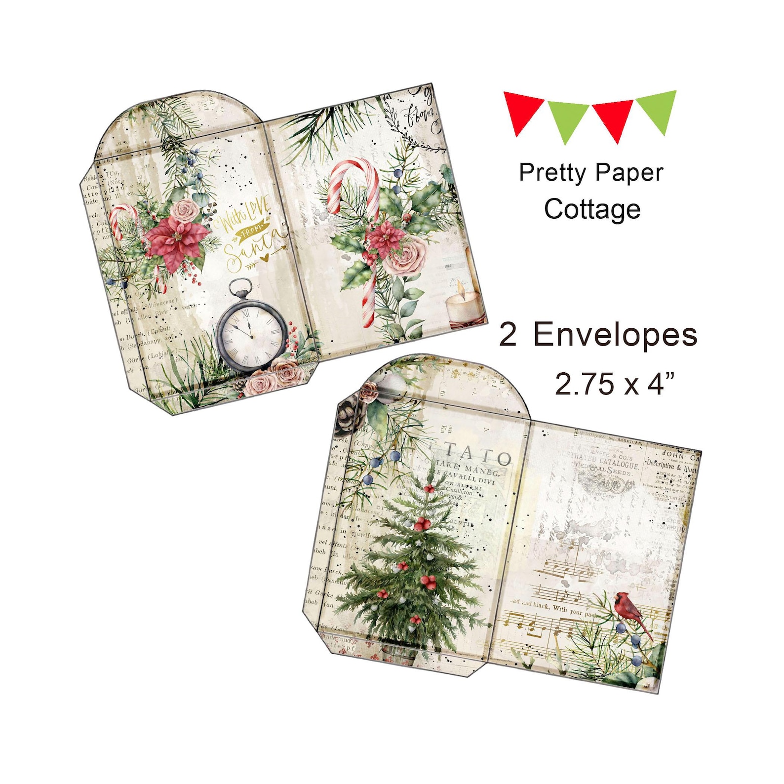 Victorian Christmas Envelopes: Set of 2 (2.75 X 4") - Etsy