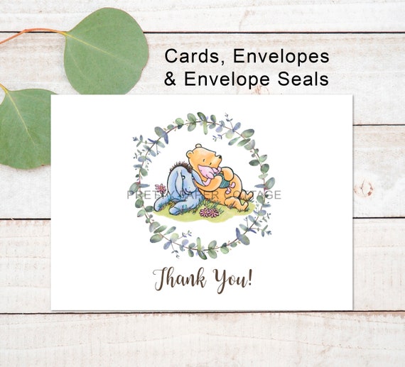 Winnie the Pooh Eeyore & Piglet Thank You Cards Boy Girl - Etsy