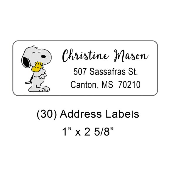 Snoopy Return Address Labels - Etsy