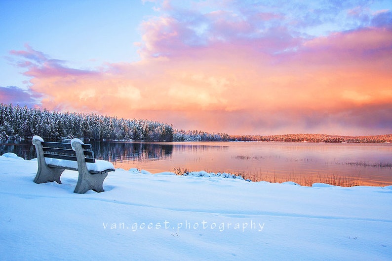 New England Winter Sunset Photo - Etsy