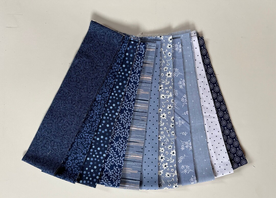 2.5" Blue Fabric Quilting Strips - Etsy