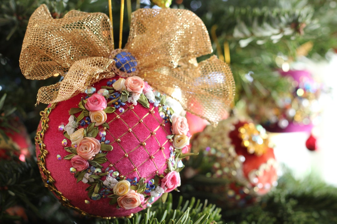 Raspberry Christmas Embroidered Ball Ornament Birthday Gift Christmas ...