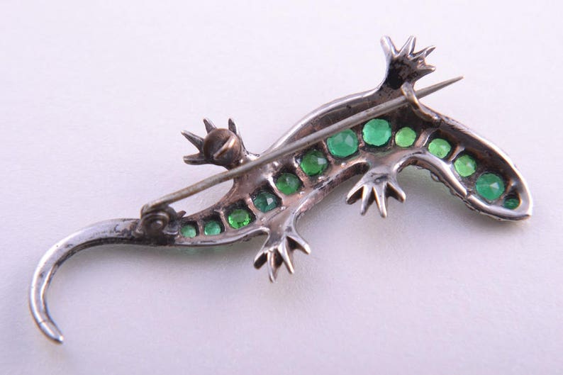 Silver 1920's Lizard Brooch With Diamanté (613l) - Etsy
