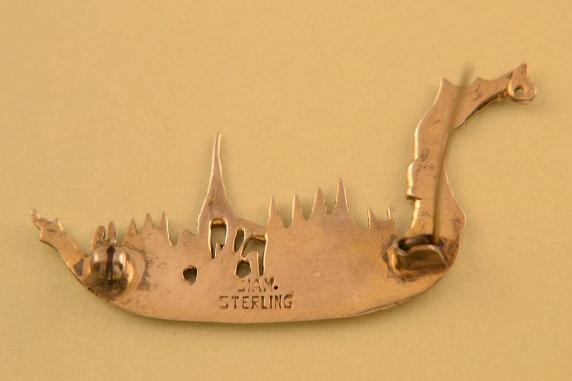 Silver and Enamel 1940's Siamese Dragon Brooch 901z - Etsy