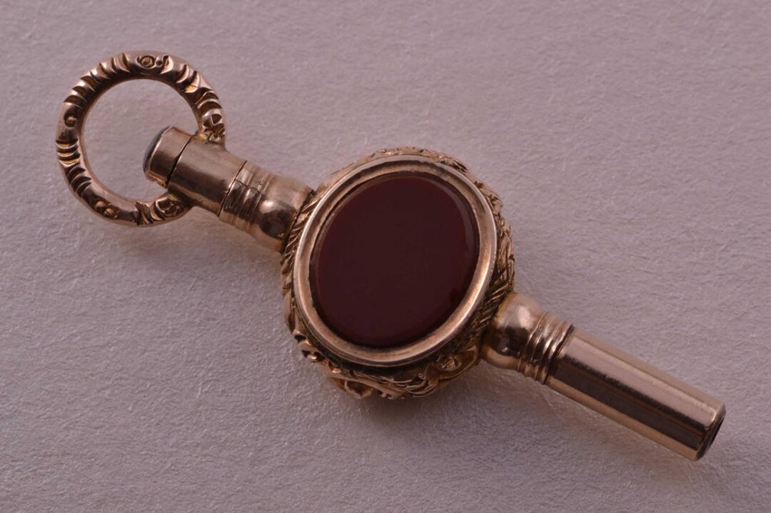 Victorian Gold Cased Watch Key With Bloodstone and Carnelian (951n) - Etsy