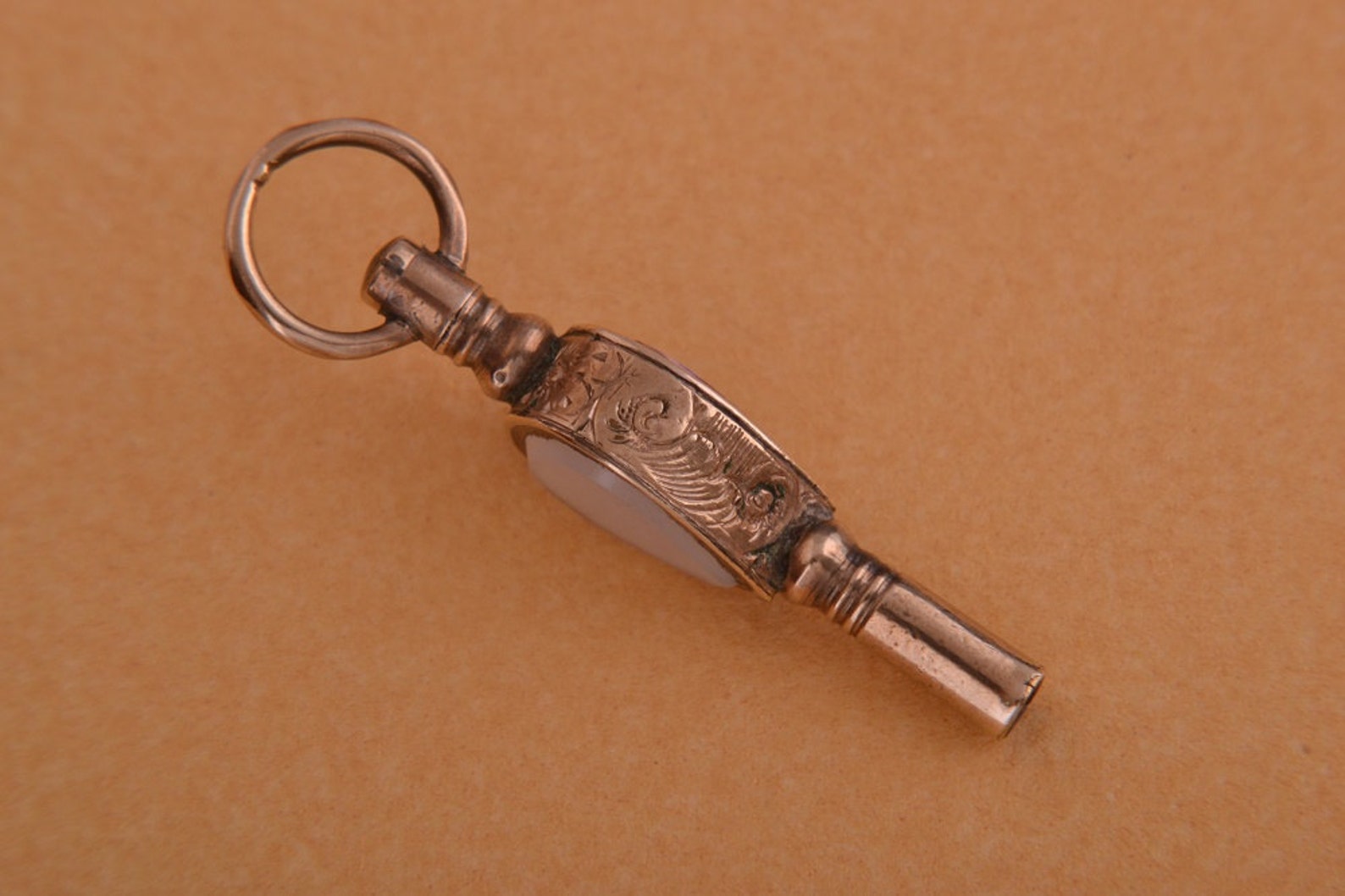 Gold Cased Victorian Watch Key With Agate and Foiled Crystal - Etsy