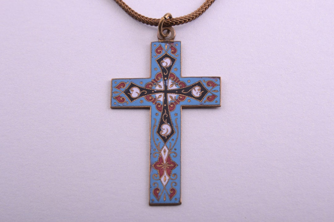 Enamel Vintage Cross (881w) - Etsy