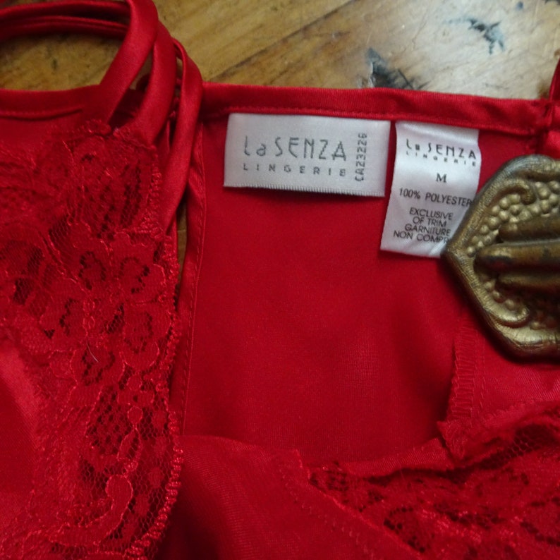 VINTAGE Pin up Style Candy Apple Red Satin Teddy, Lasenza Lingerie ...