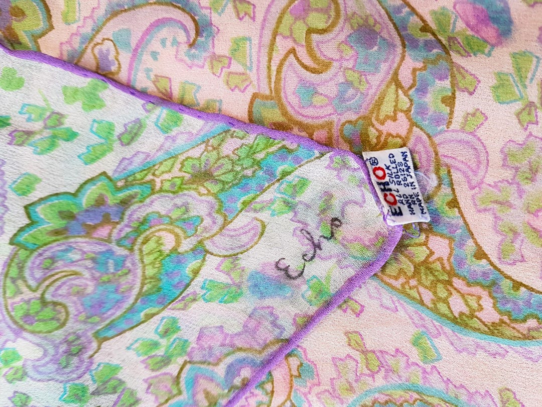 LOVELY Vintage Echo MCM 60s Quality Silk Chiffon Scarf, Skinny Scarf ...