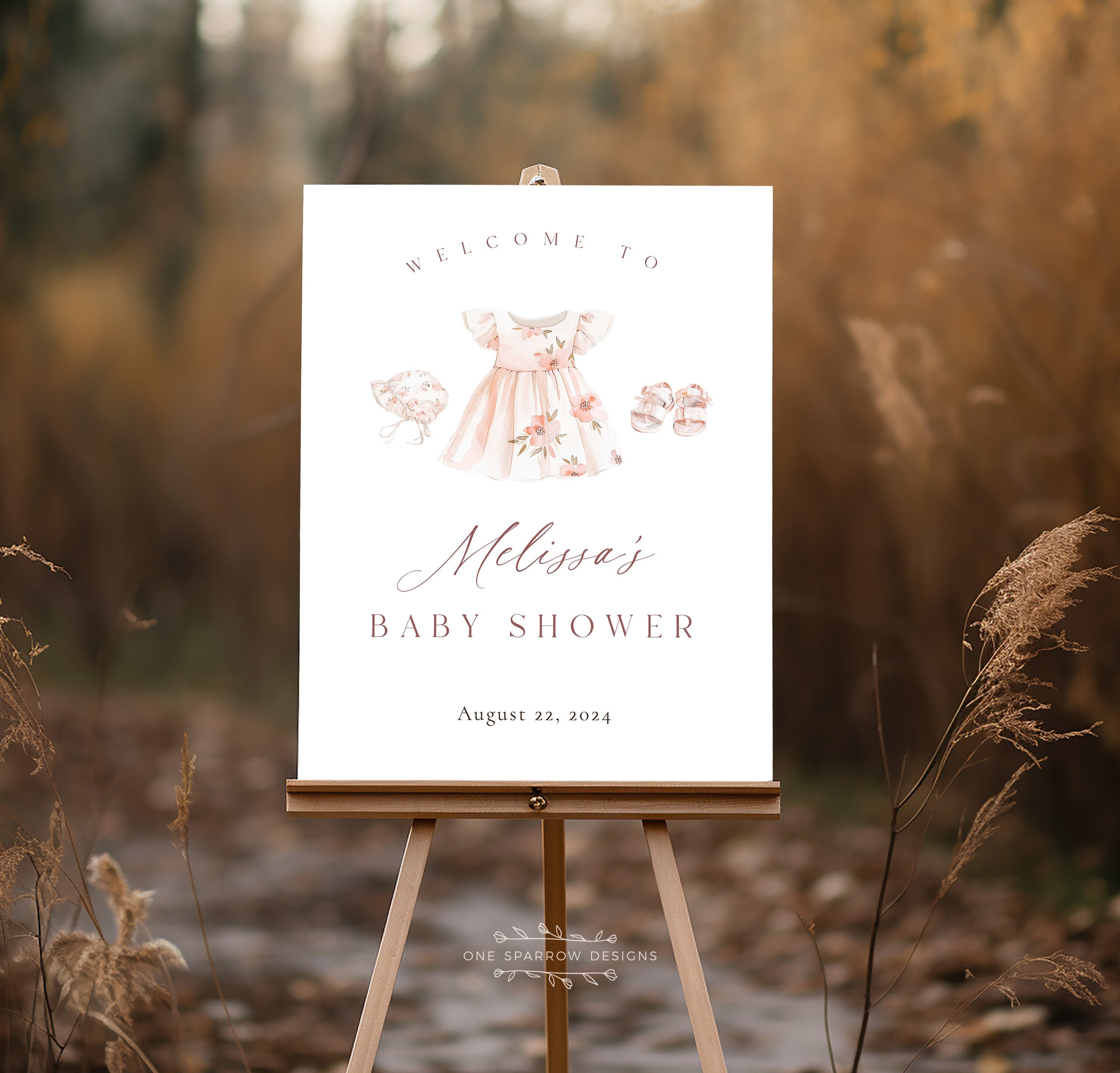 It's a Girl Baby Shower Welcome Sign, 8x10, 11x14, 16x20, Girl Clothes ...