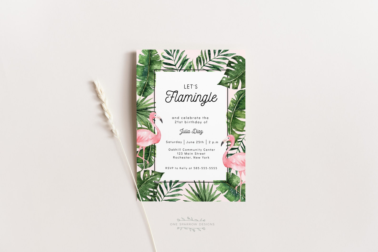 Let's Flamingle Editable Customizable Party Invitation, Birthday ...
